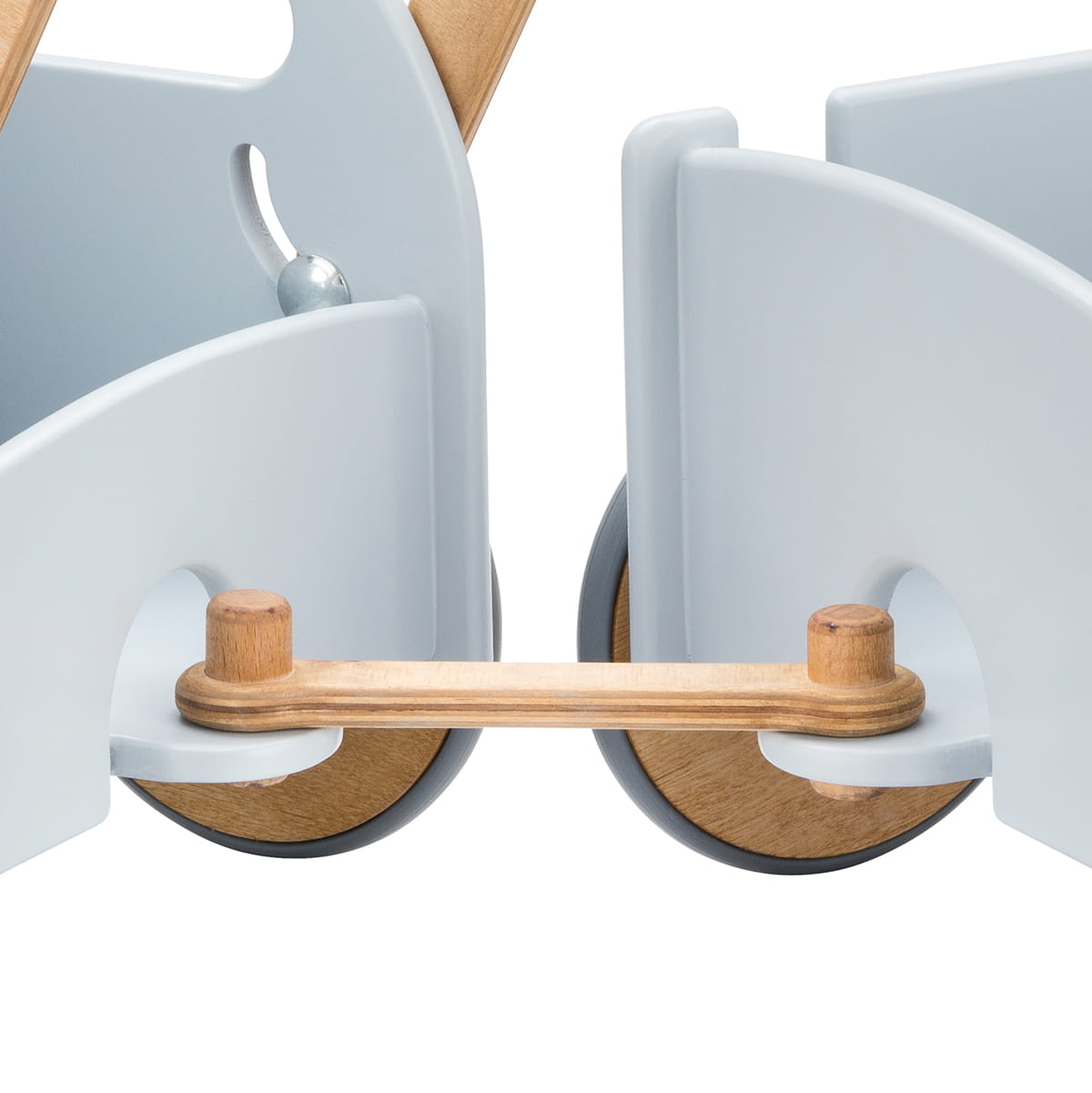Wooden Push Baby Car & Trailer + Name - Toddler Walker Gray